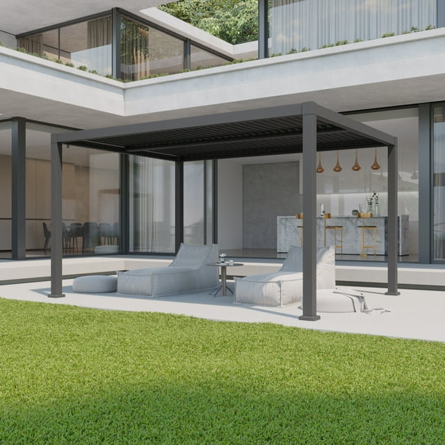 CHYVARY 10x13ft Patio Pergola All Aluminum with Adjustable Louvered ...