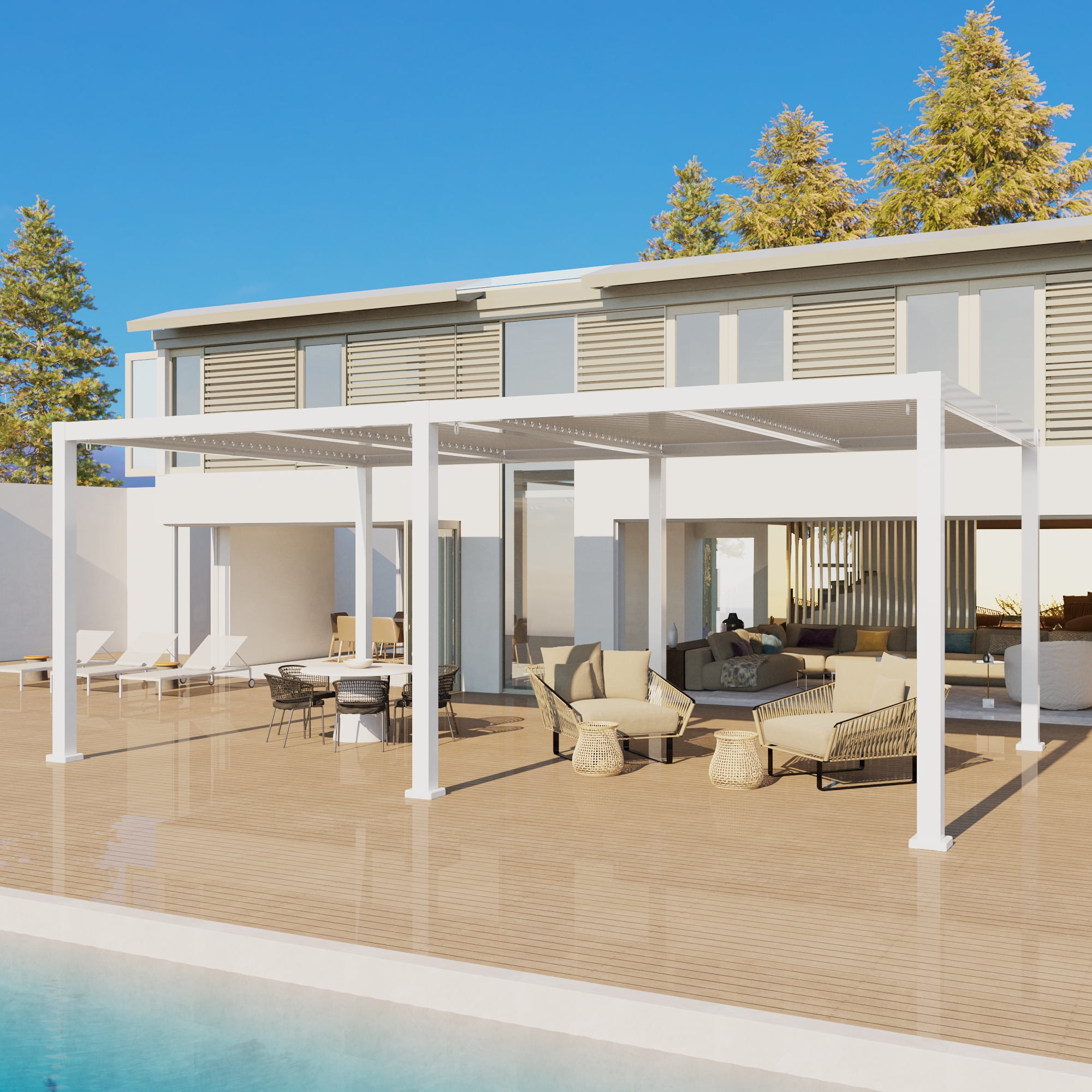 CHYVARY 12x20ft Patio Pergola All Aluminum with Adjustable Louvered ...