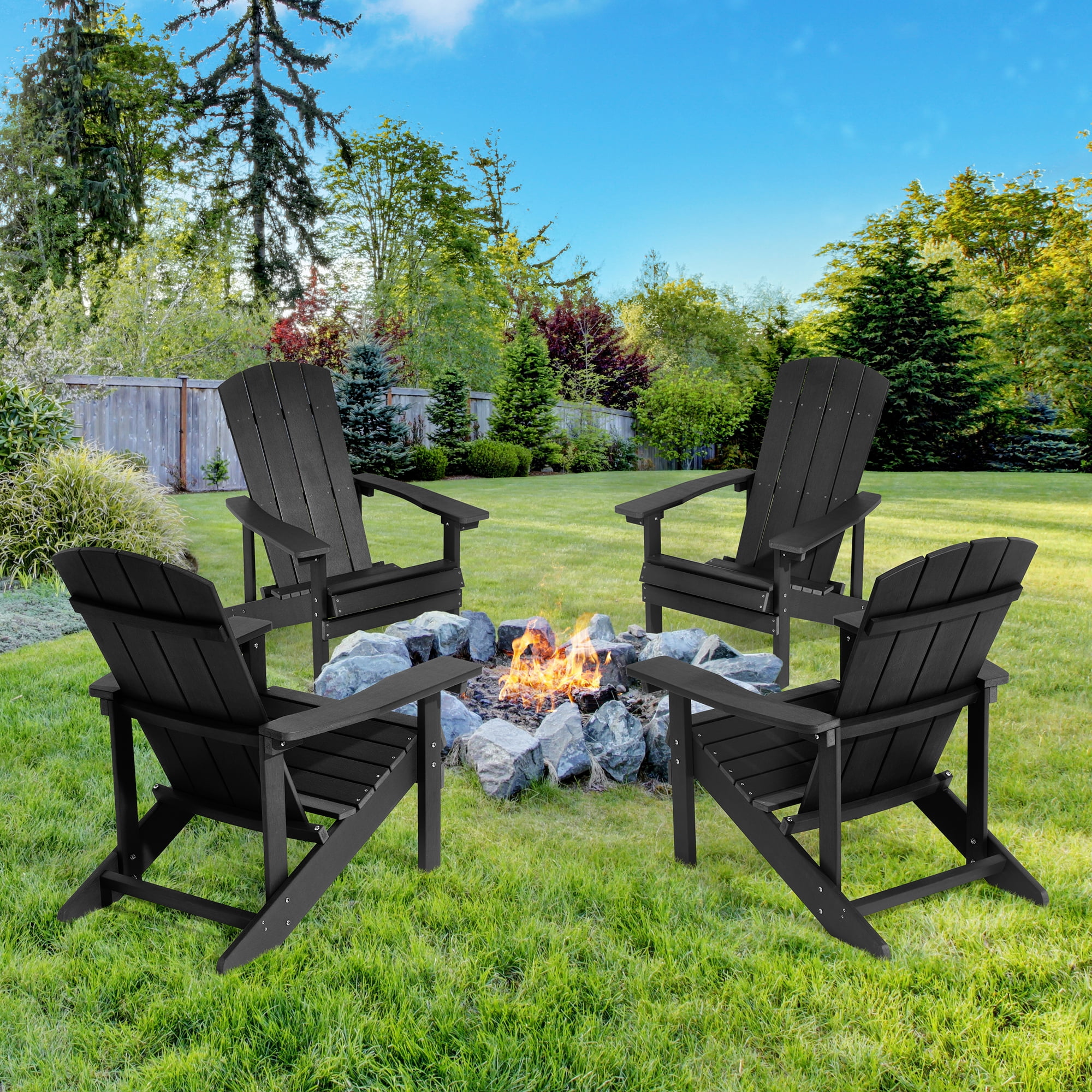 CHYVARY 2 Peaks Adirondack Chairs, Fire Pit Outdoor Patio Furniture ...