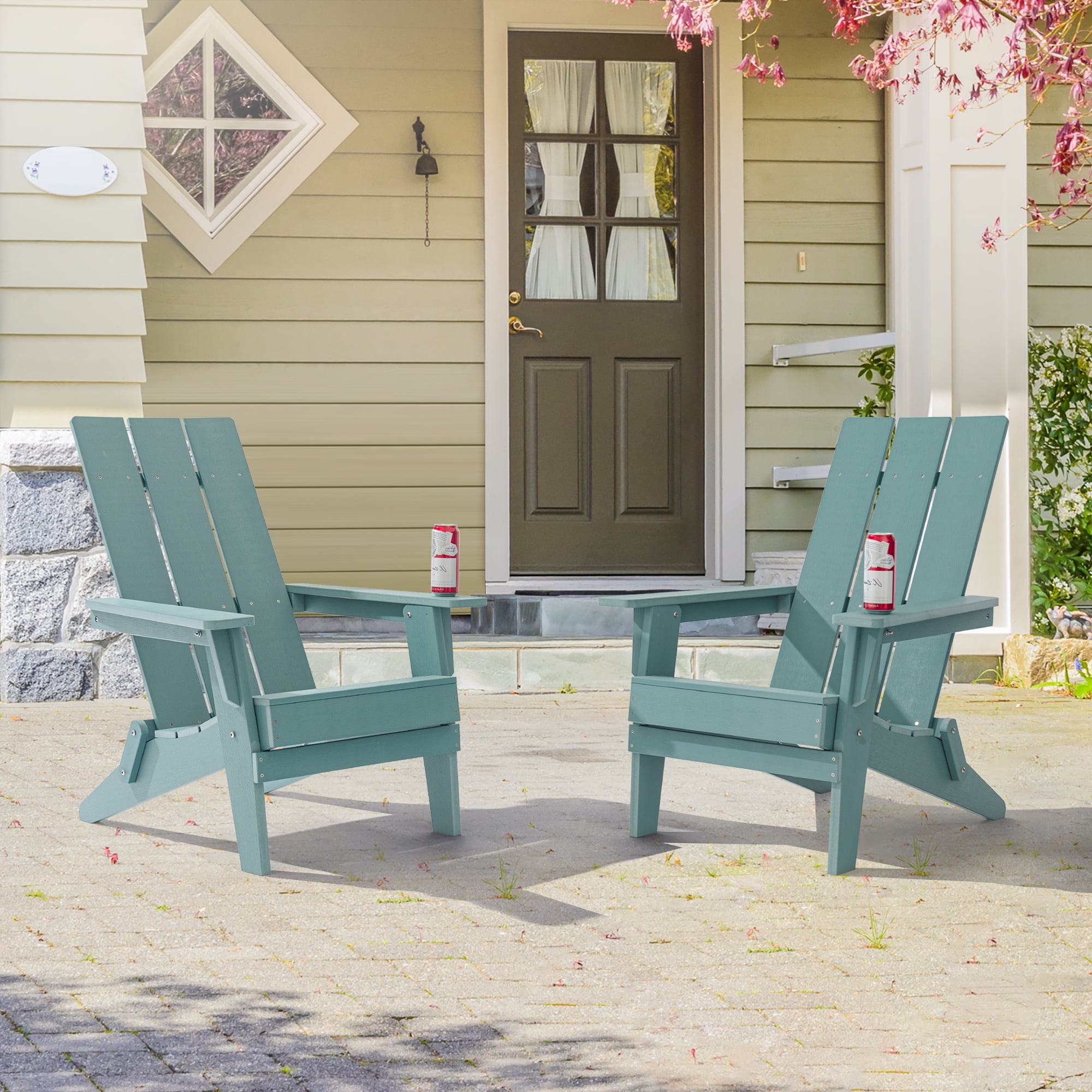CHYVARY 2 Peaks HIPS Folding Adirondack Chair, Patio Lawn Chairs for ...