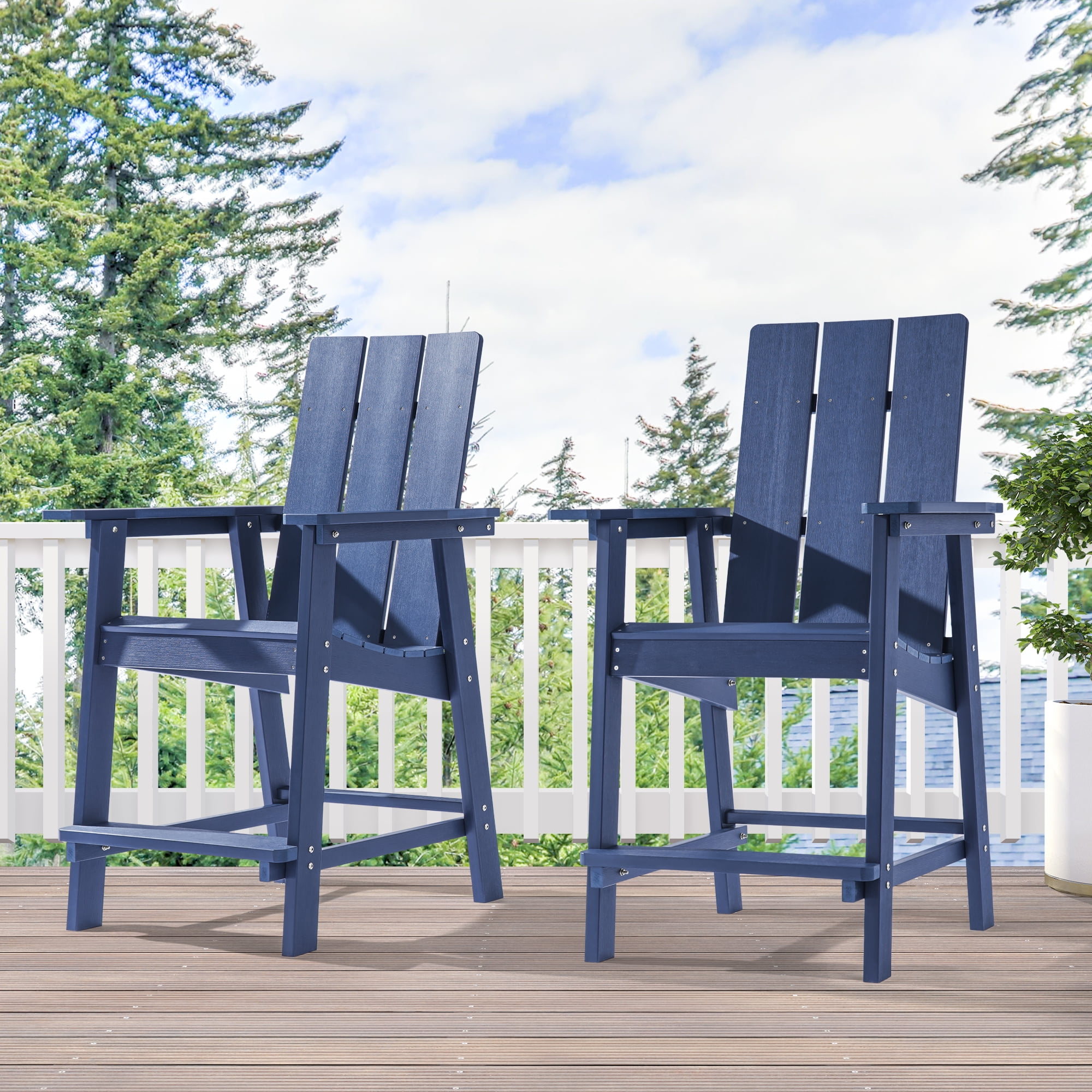 CHYVARY 2 Peaks Patio Adirondack Chair Plastic Single Chairs, Bar-Style ...