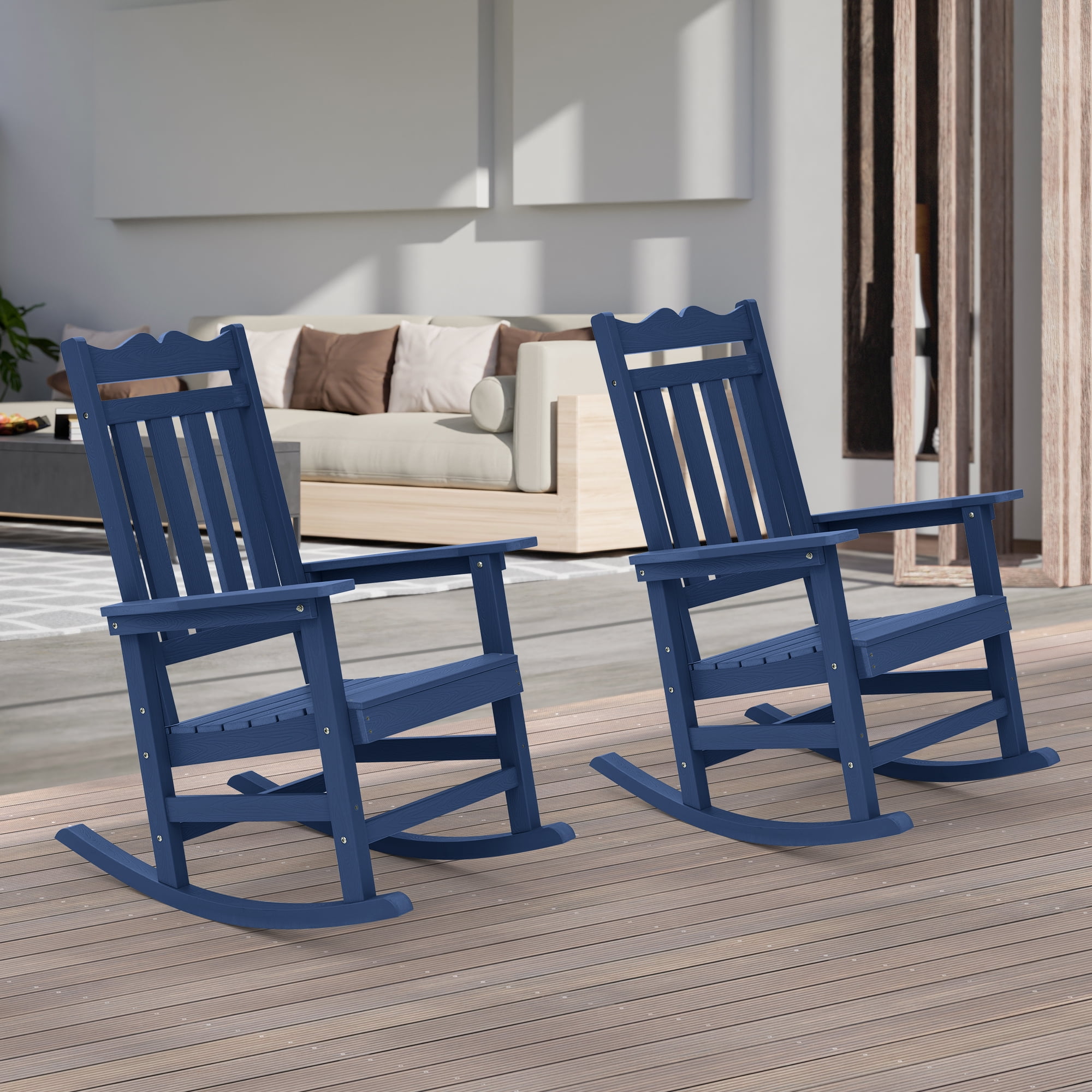 CHYVARY 2 Peaks Patio Adirondack Chair Plastic Single Chairs, Rocking ...