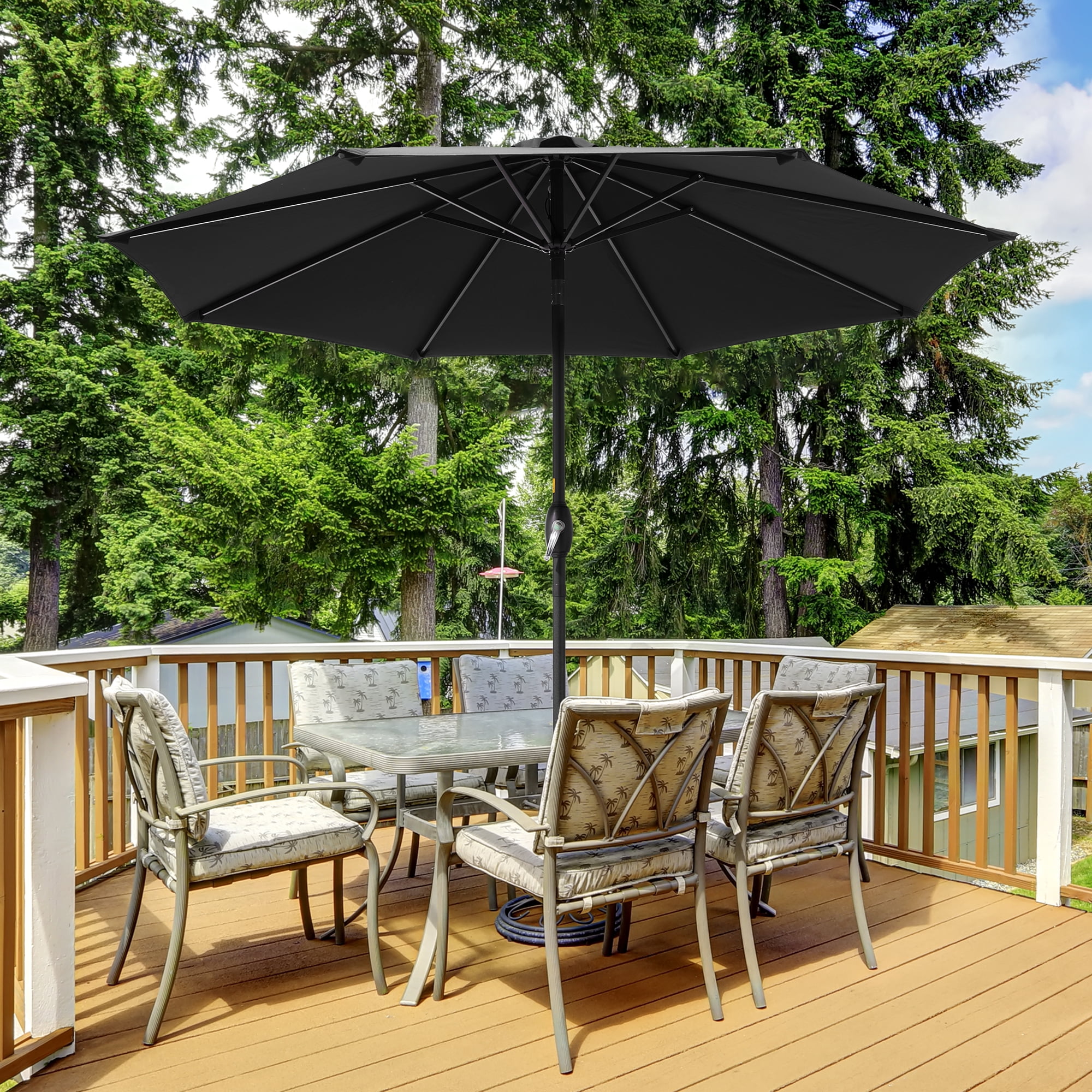 CHYVARY 9ft Patio Umbrella Round Market Outside Table Umbrella for Deck ...