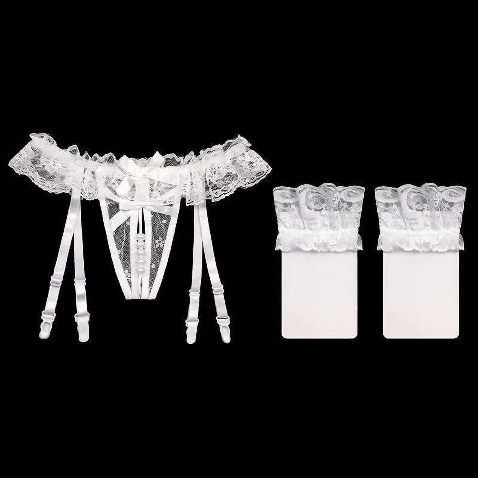Chyycnych 1set Women Sexy Stockings Garter Belt Lace Elastic Lingerie