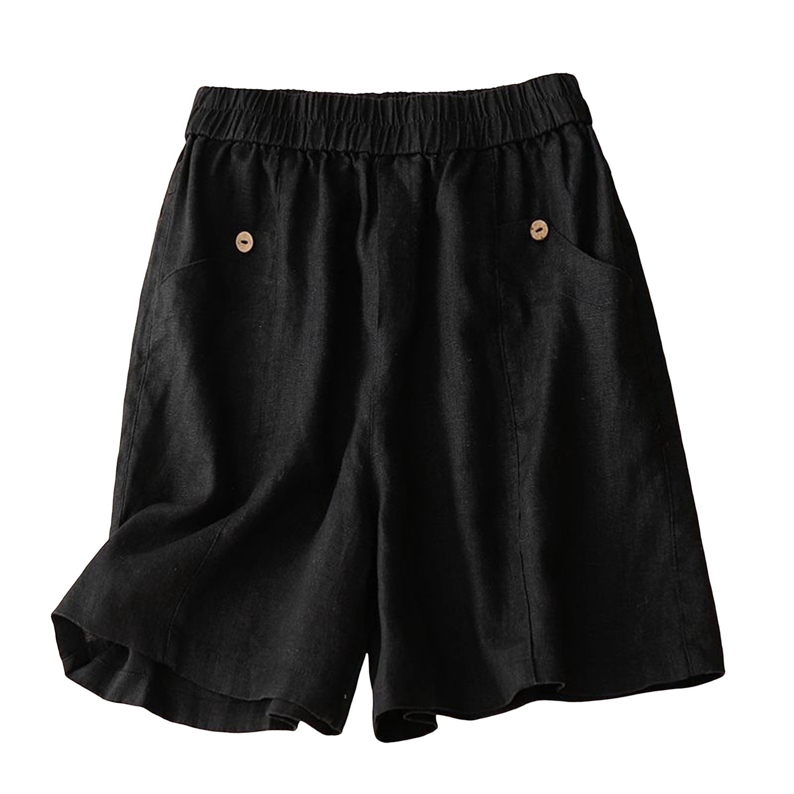 CHZAYXI Bermuda Shorts for Women Wide Leg Loose Fitted Elastic High ...