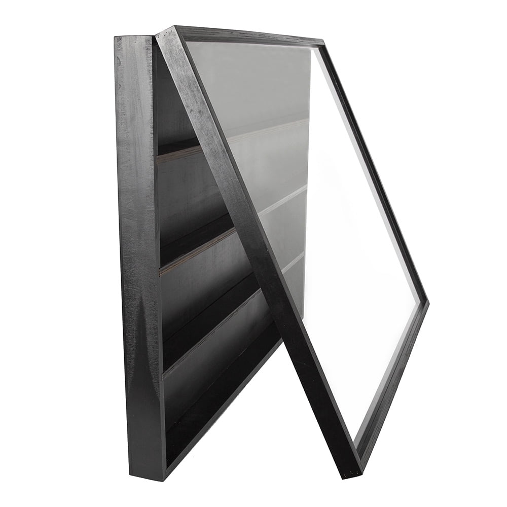 CHZIMADE 36 Baseball Card Display Case with Lock Solid Wood UV Coating ...