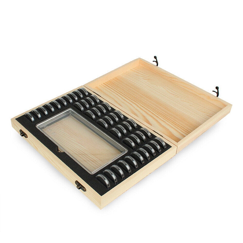 CHZIMADE Collection Storage Box 40 Coins Banknote Protection Box Wooden ...