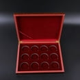 CHZIMADE Wooden Coin Collection Organizer Storage Box For 12 Coins ...