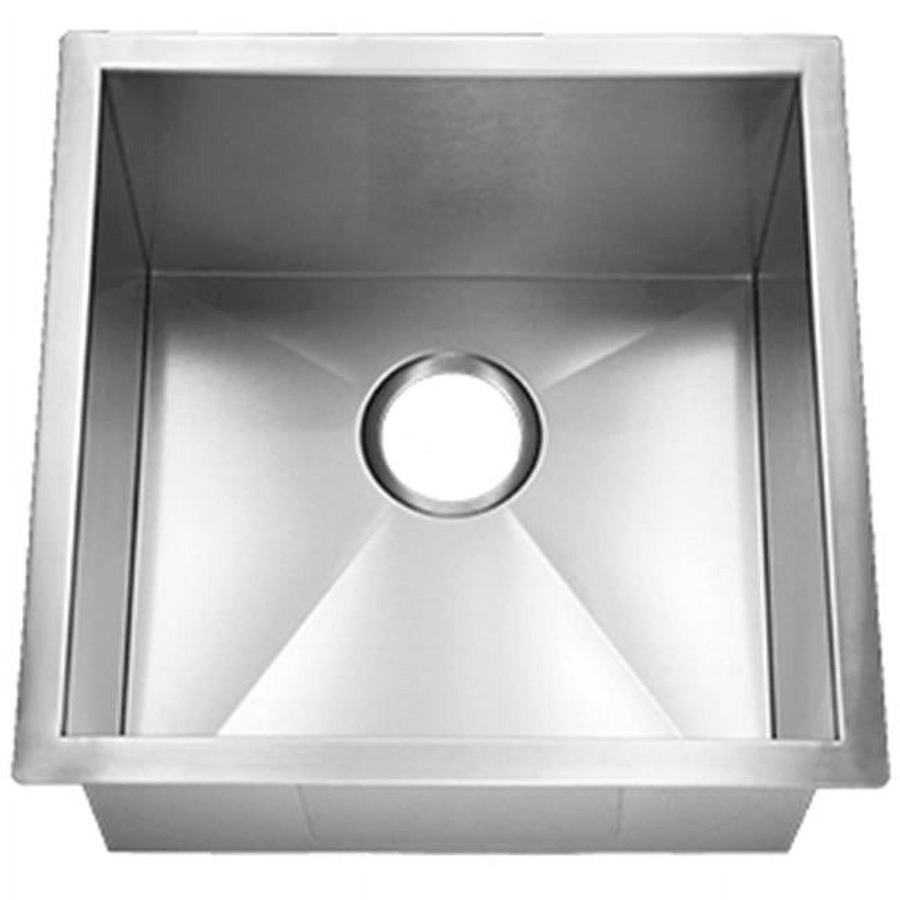 CI 15 Gauge Radial Rusk Stainless Steel Single Bowl Flat Rim Sink ...