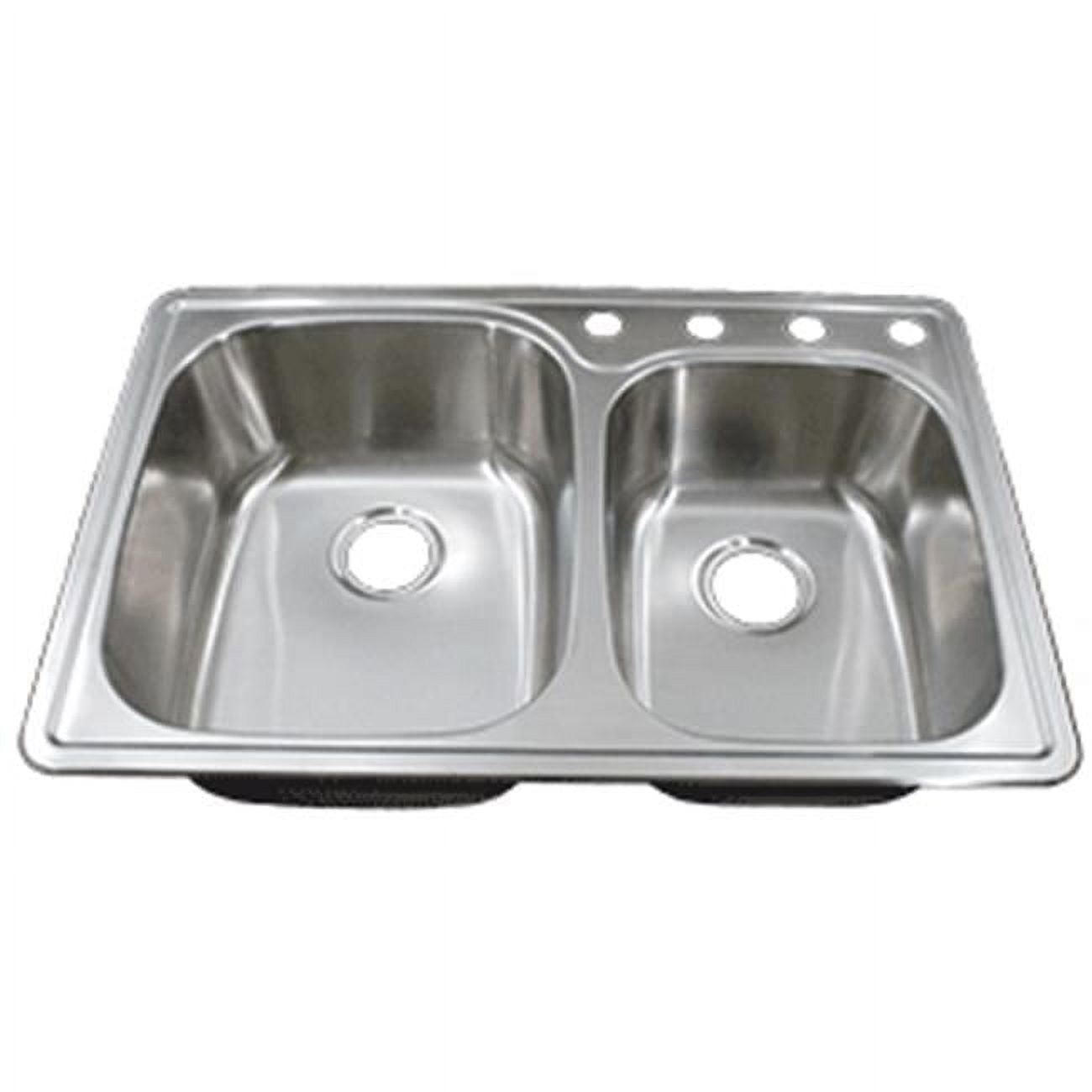 CI DI-6040 20 Gauge Top Mount Stainless Steel 4 Hole Drop-In 60-40 ...