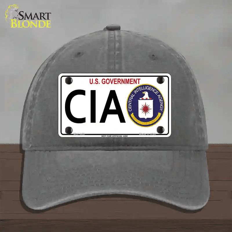 CIA Novelty License Plate Hat Unconstructed Cotton Charcoal - Walmart.com