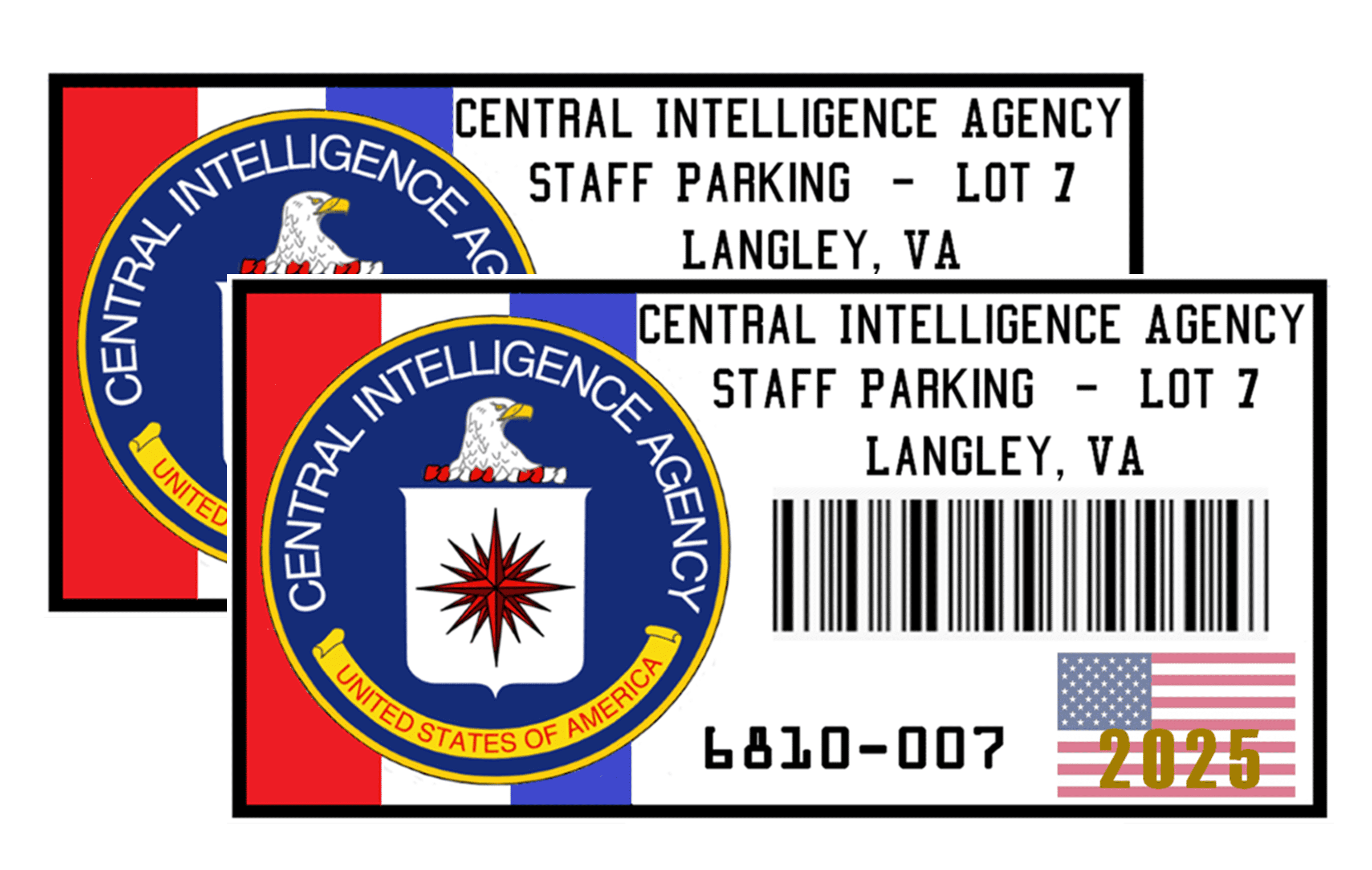 CIA Parking Stickers - Set of 2 - Walmart.com