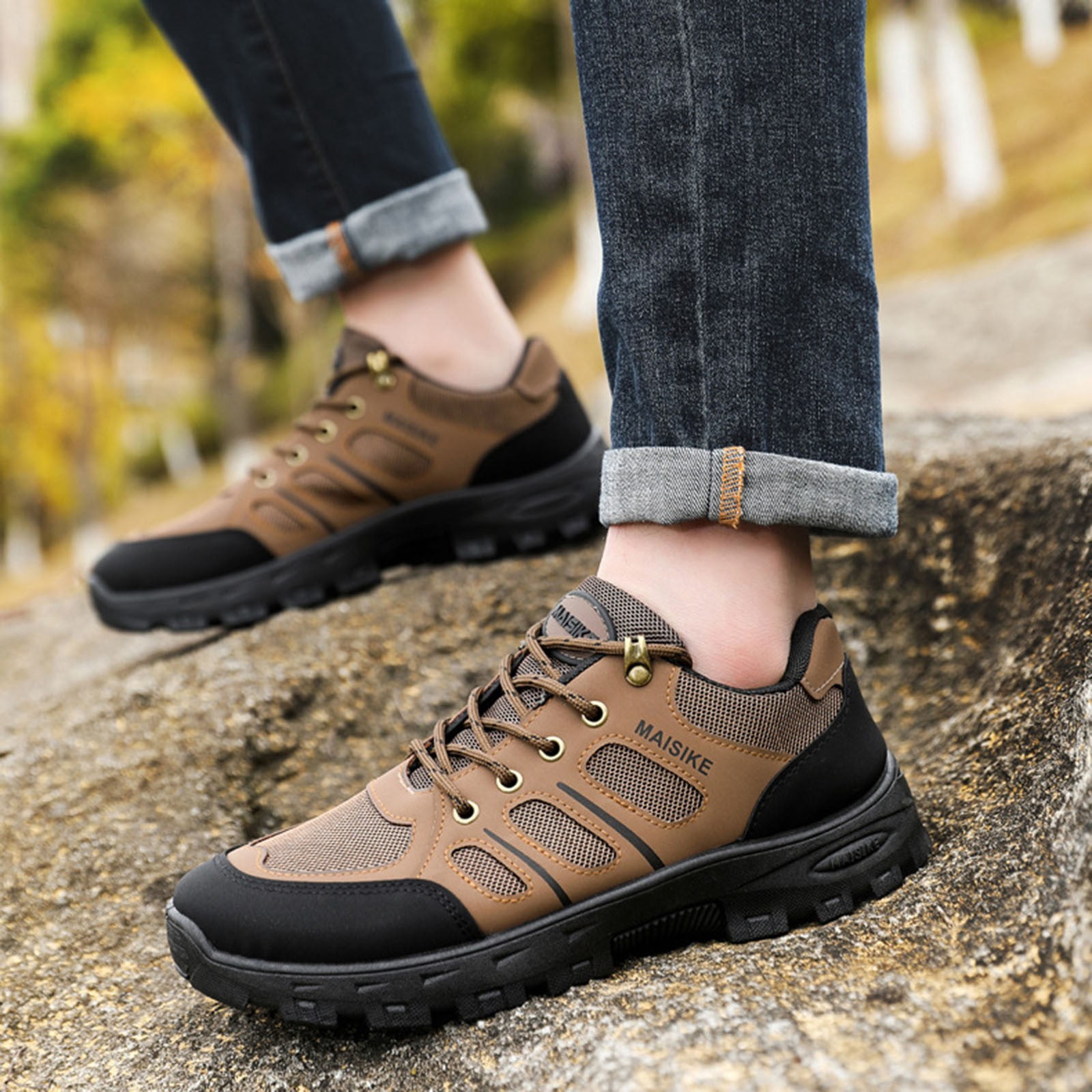 CIAKGIAF Men Shoes Work Hiking Shoes,Wide Size Outdoor Casual Safety ...