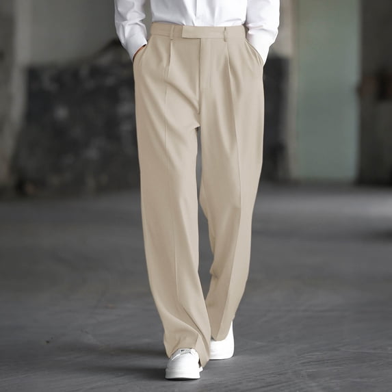 CIAKGIAF Mens Pants Versatile with Pockets Comfort Draped Golf Pleated ...