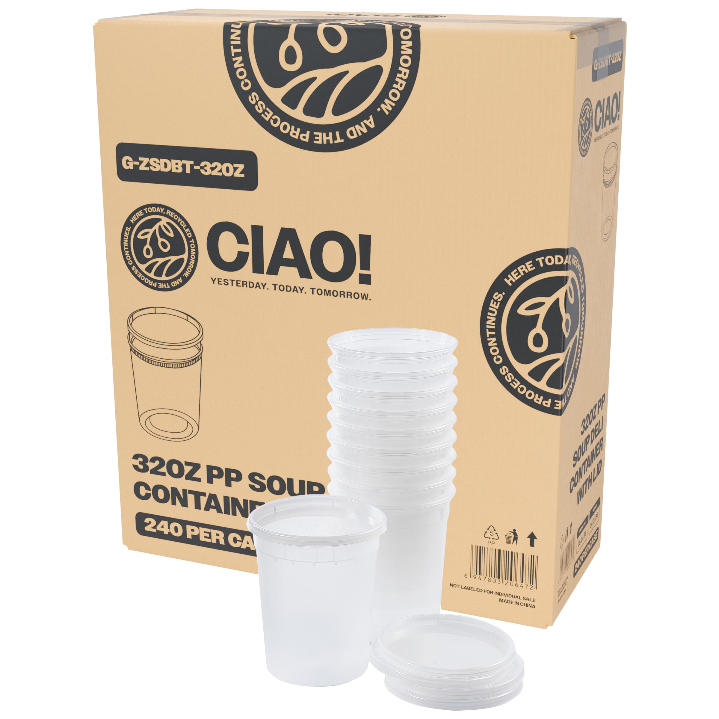 CIAO! 32OZ PP Injection Molded Soup-Deli Container with LLDPE Lid ...
