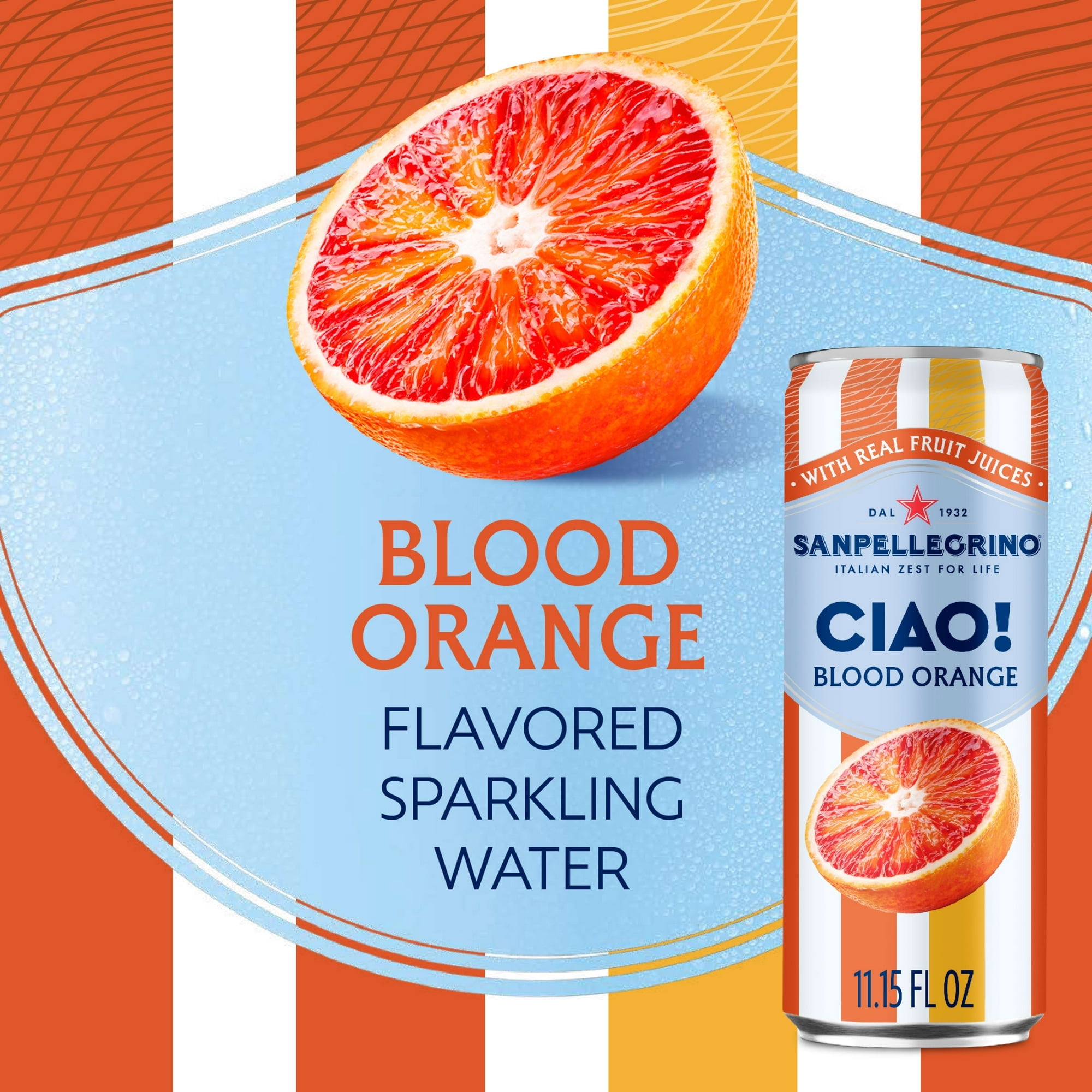 CIAO Blood Orange Sparkling Flavored Water with Real Fruit Juices, 6 ...