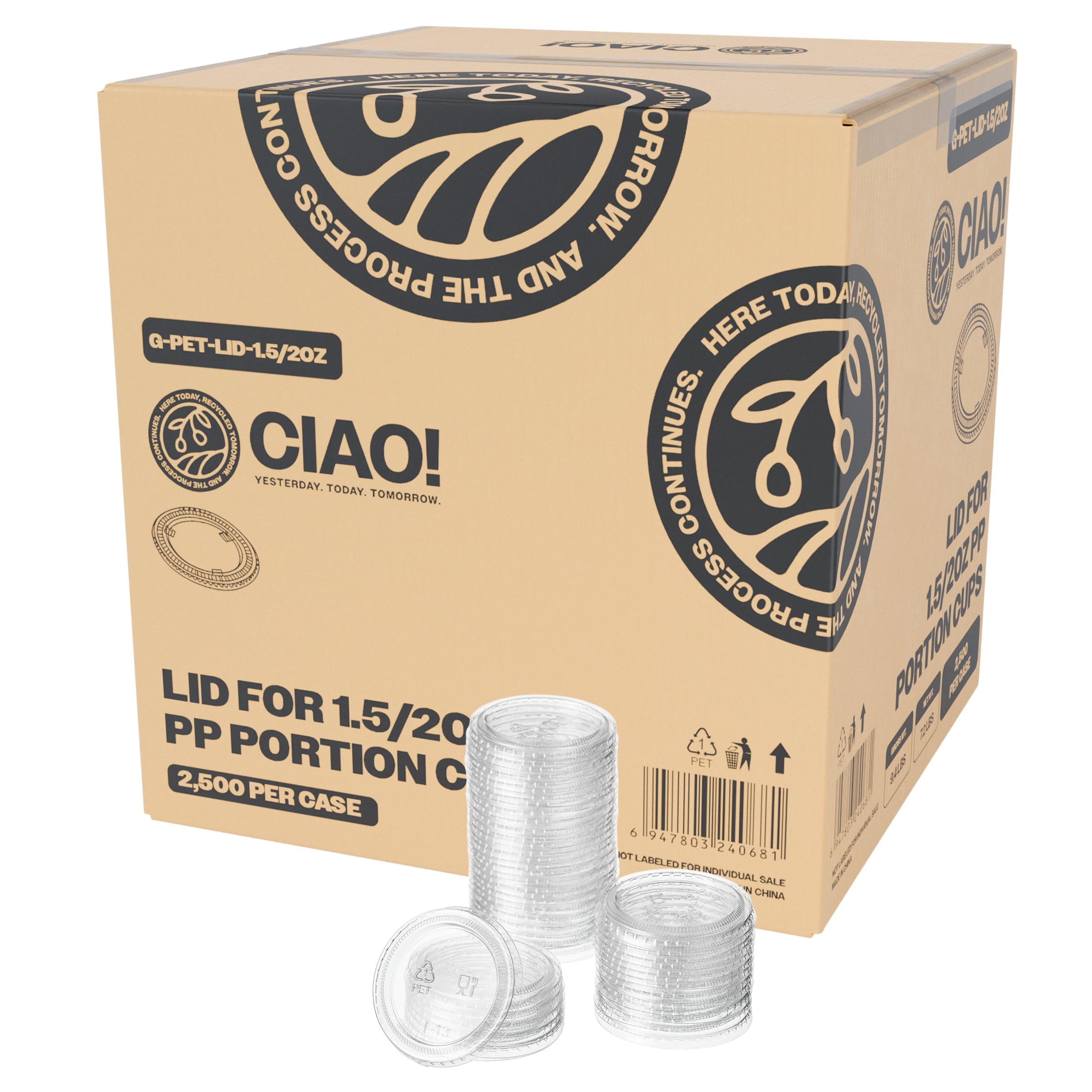 CIAO! Portion Cup Lids, Ultra Clear PET for 1.5oz and 2 oz Ciao ...
