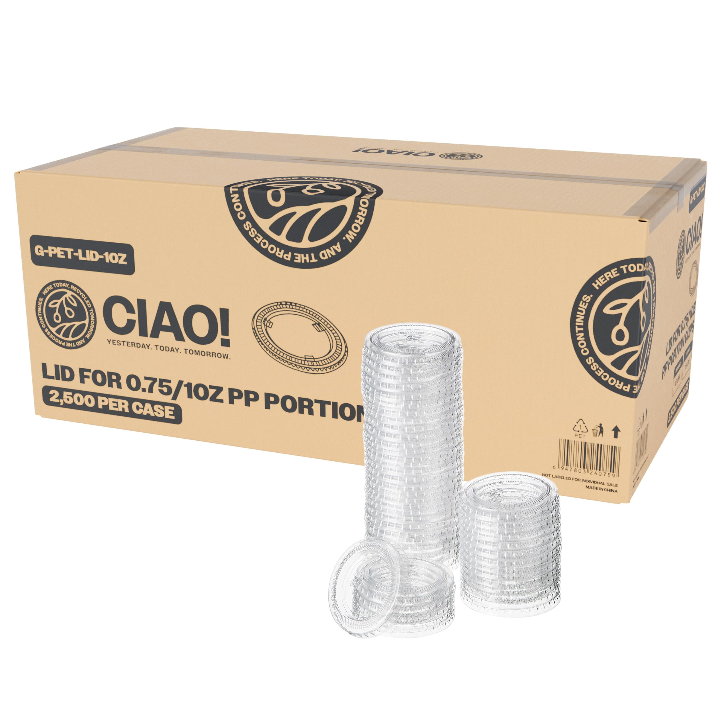 CIAO! Portion Cup Lids, Ultra Clear PET for .75 oz and 1 oz Ciao ...