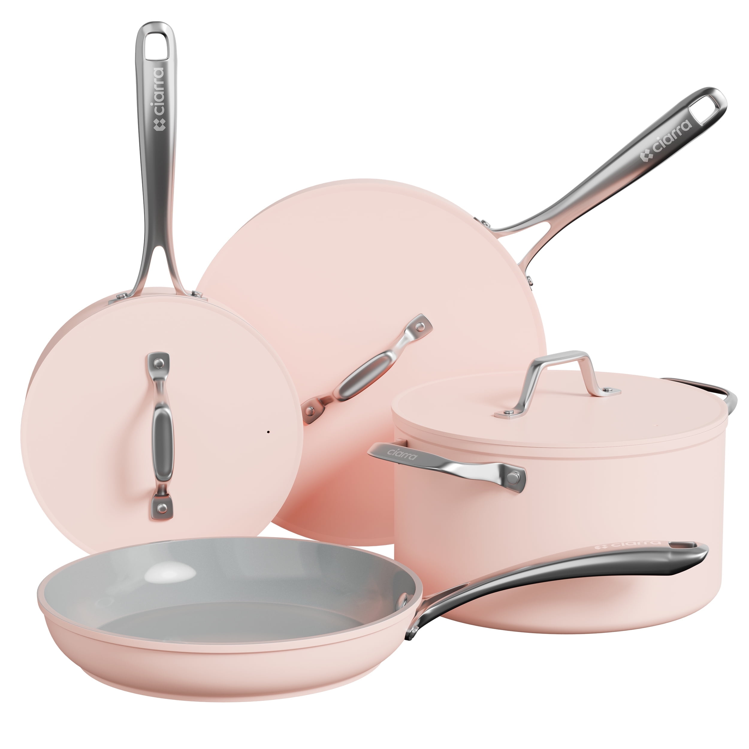 CIARRA Beyond Cookware Set, Ceramic Nonstick Pots and Pans Set with Lid ...
