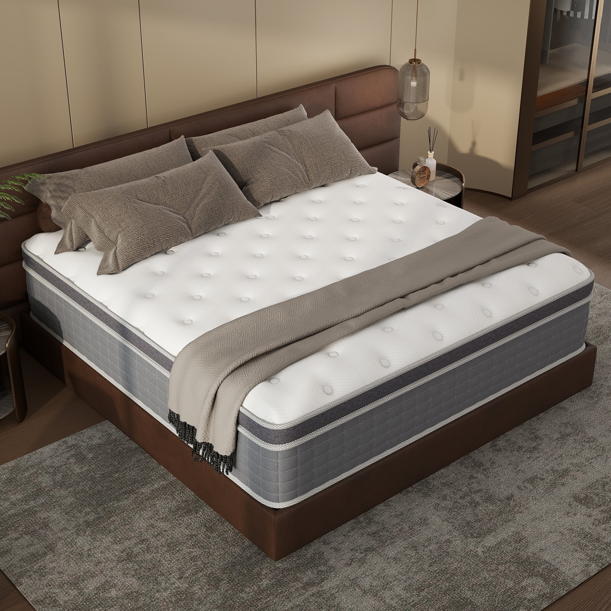 CICIMLU 14 inch King Adult Mattress with Pocket Spring Hybrid Memory ...