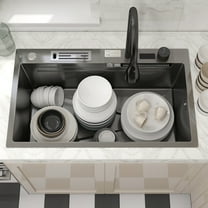 CICIMLU 28*18 Stainless Steel Kitchen Sink Single Bowl Basin Easy to ...