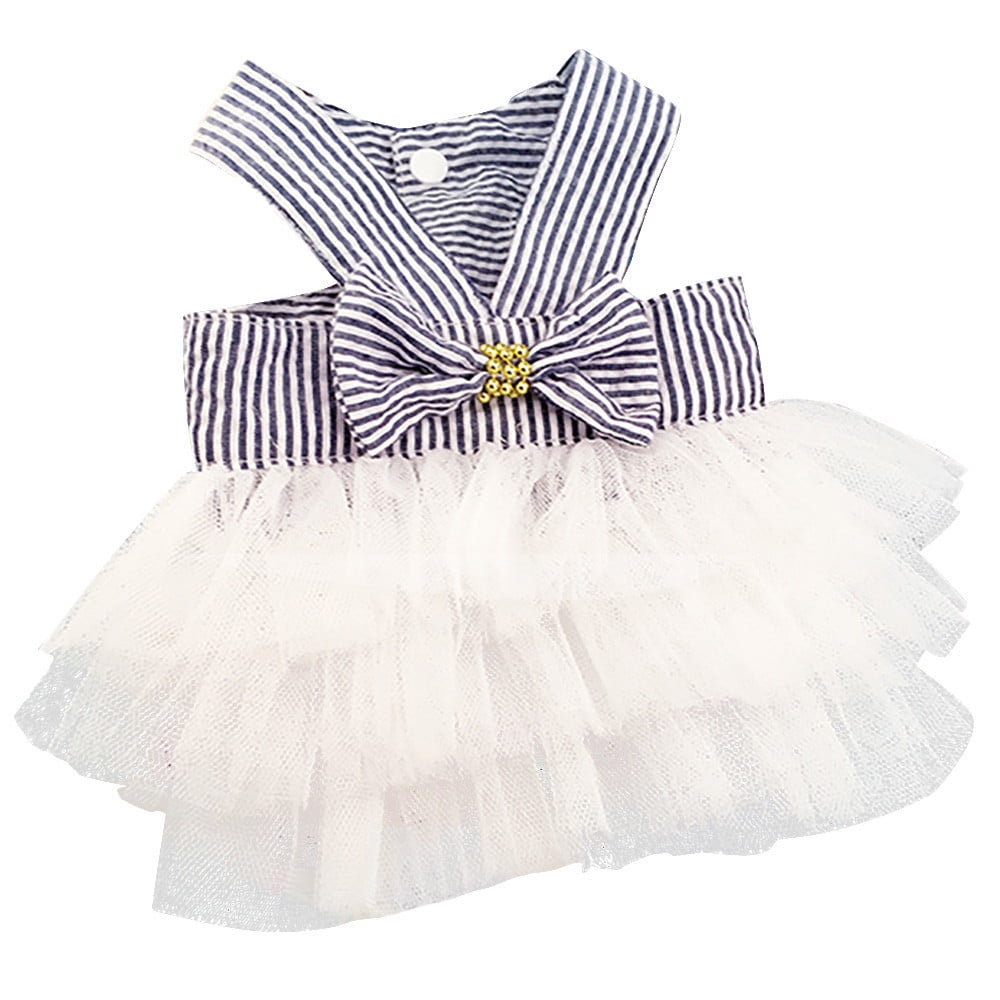 CICRKHB Dog Dress Bubble Skirt Stripe Lace Dress Dog Dress Princess ...