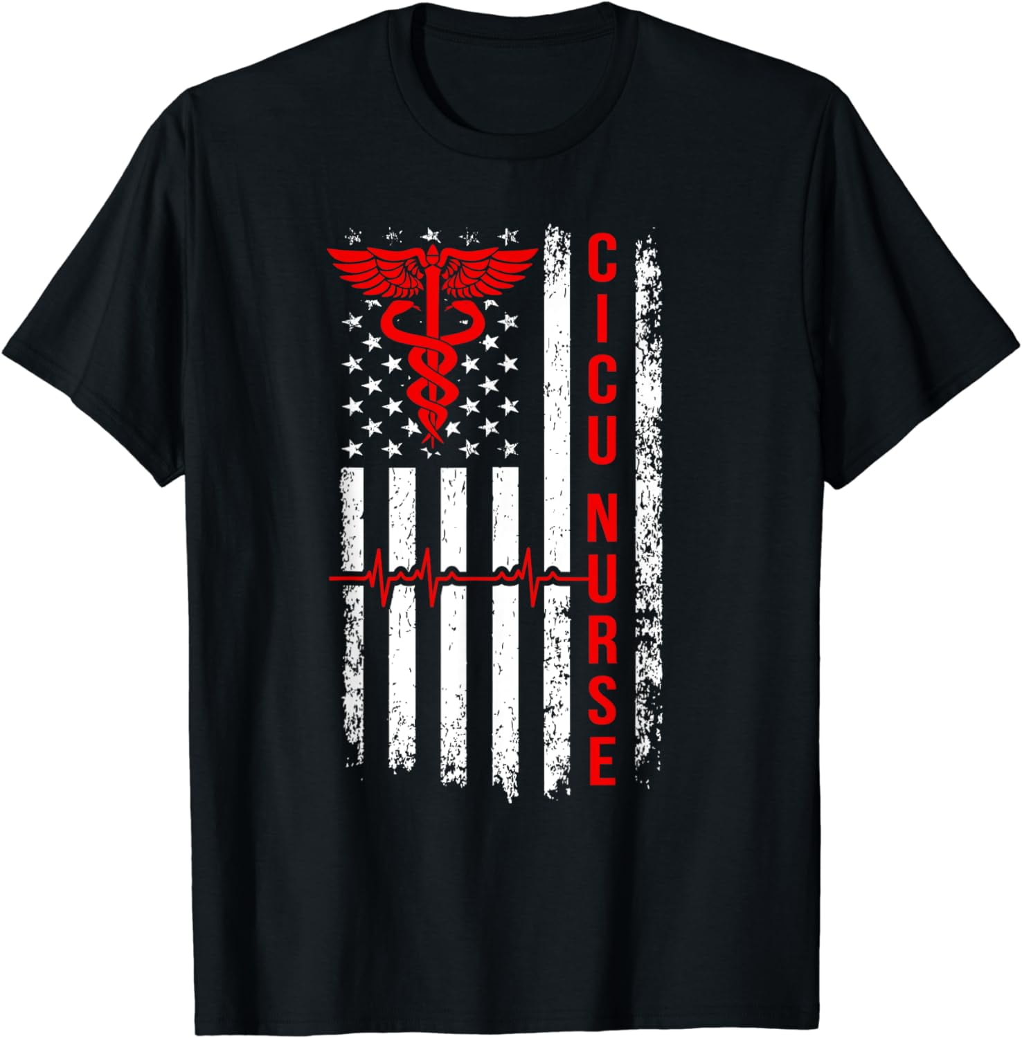 CICU Nurse American Flag Cardiac Intensive Care Unit T-Shirt - Walmart.com