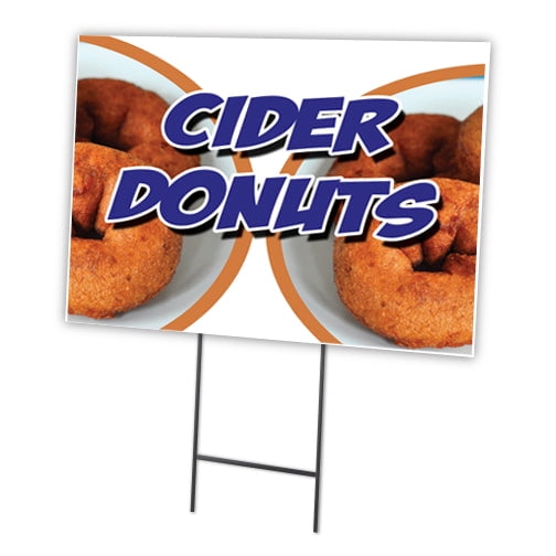 CIDER DONUTS 18"x24" Yard Sign & Stake | Advertise Your Business ...