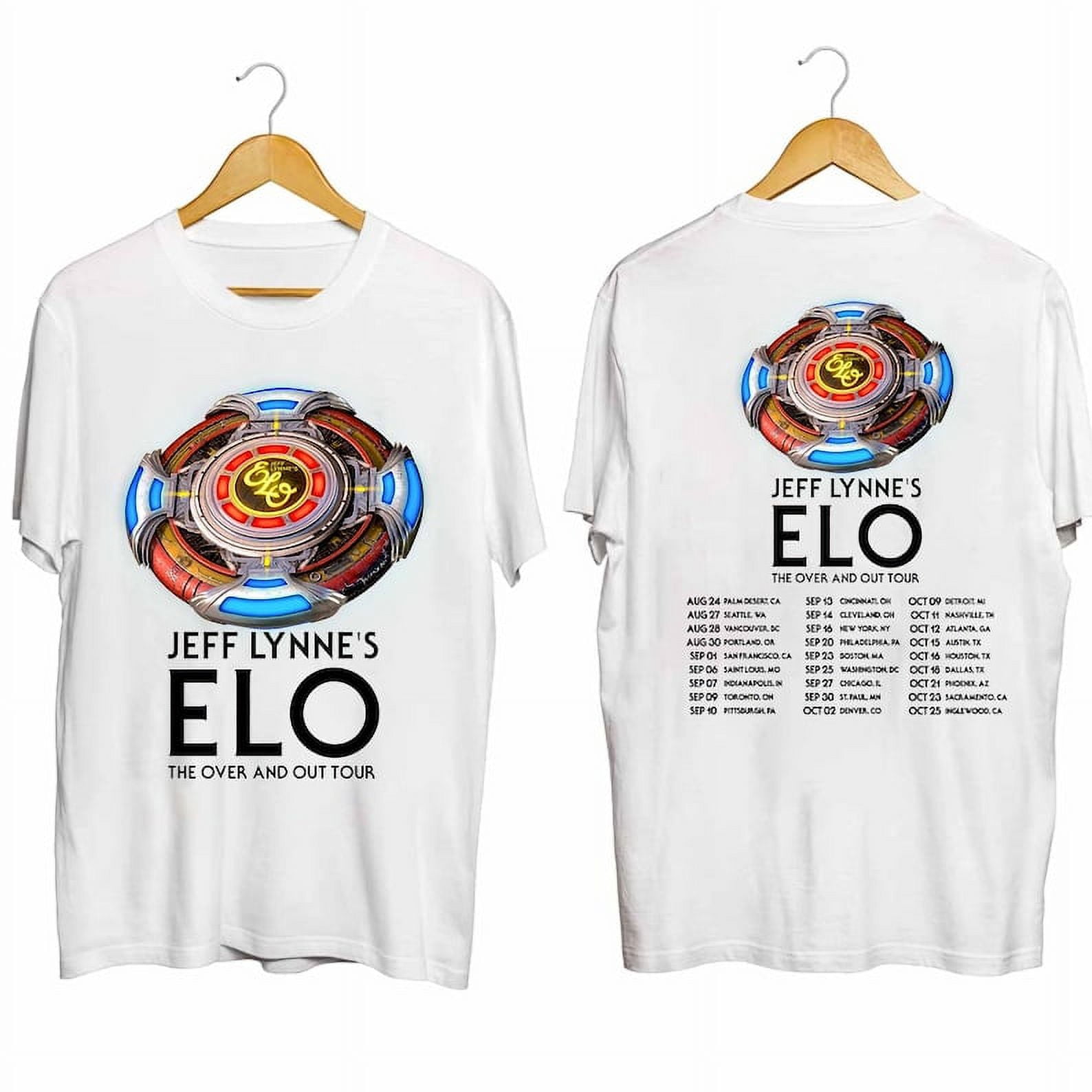 CIEN 2SIDE, Jeff Lynne's ELO - The Over and Out Tour 2024 Shirt, Jeff ...