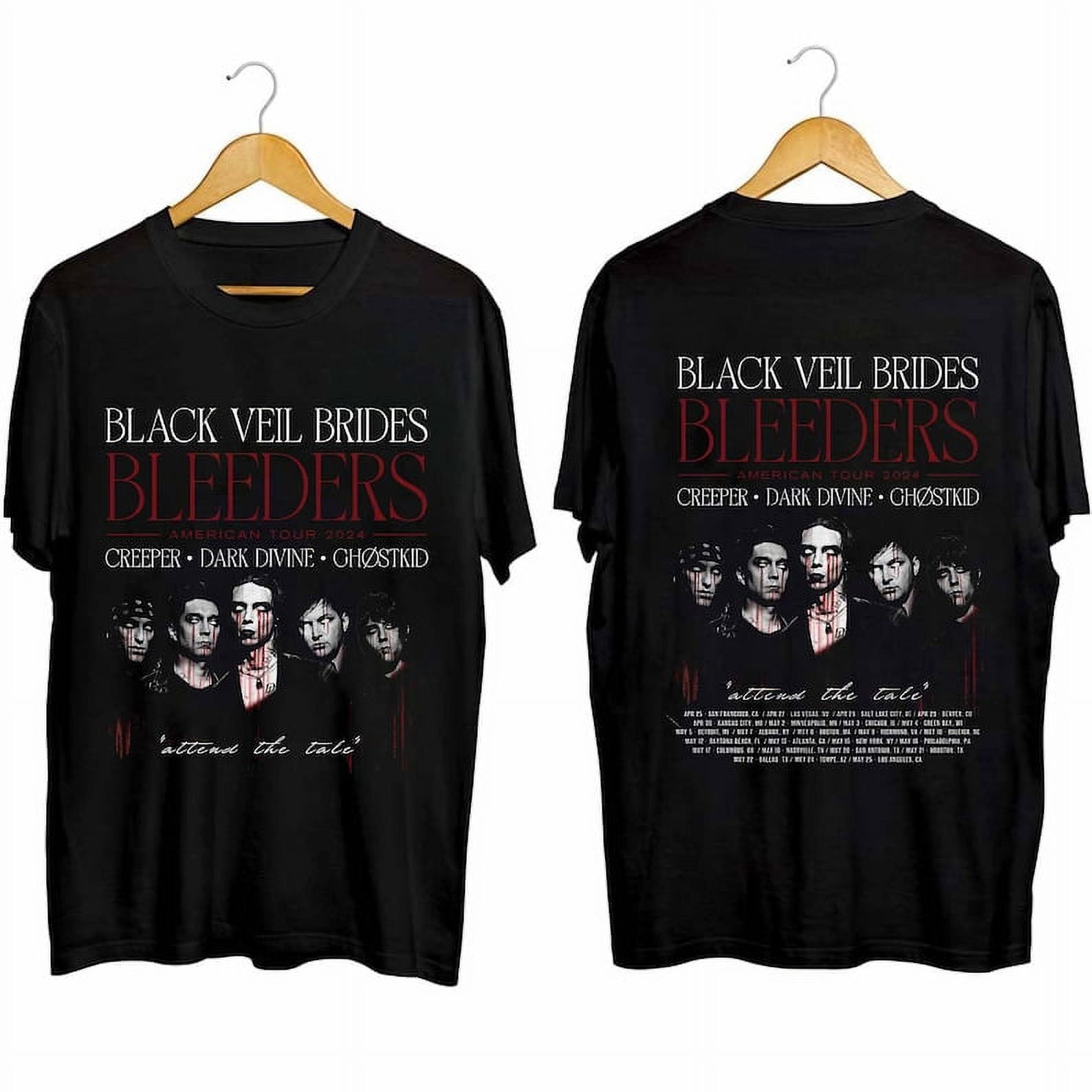 CIEN LUXURY 2 SIDE Black Veil Brides 2024 Tour Shirt, Black Veil Brides ...