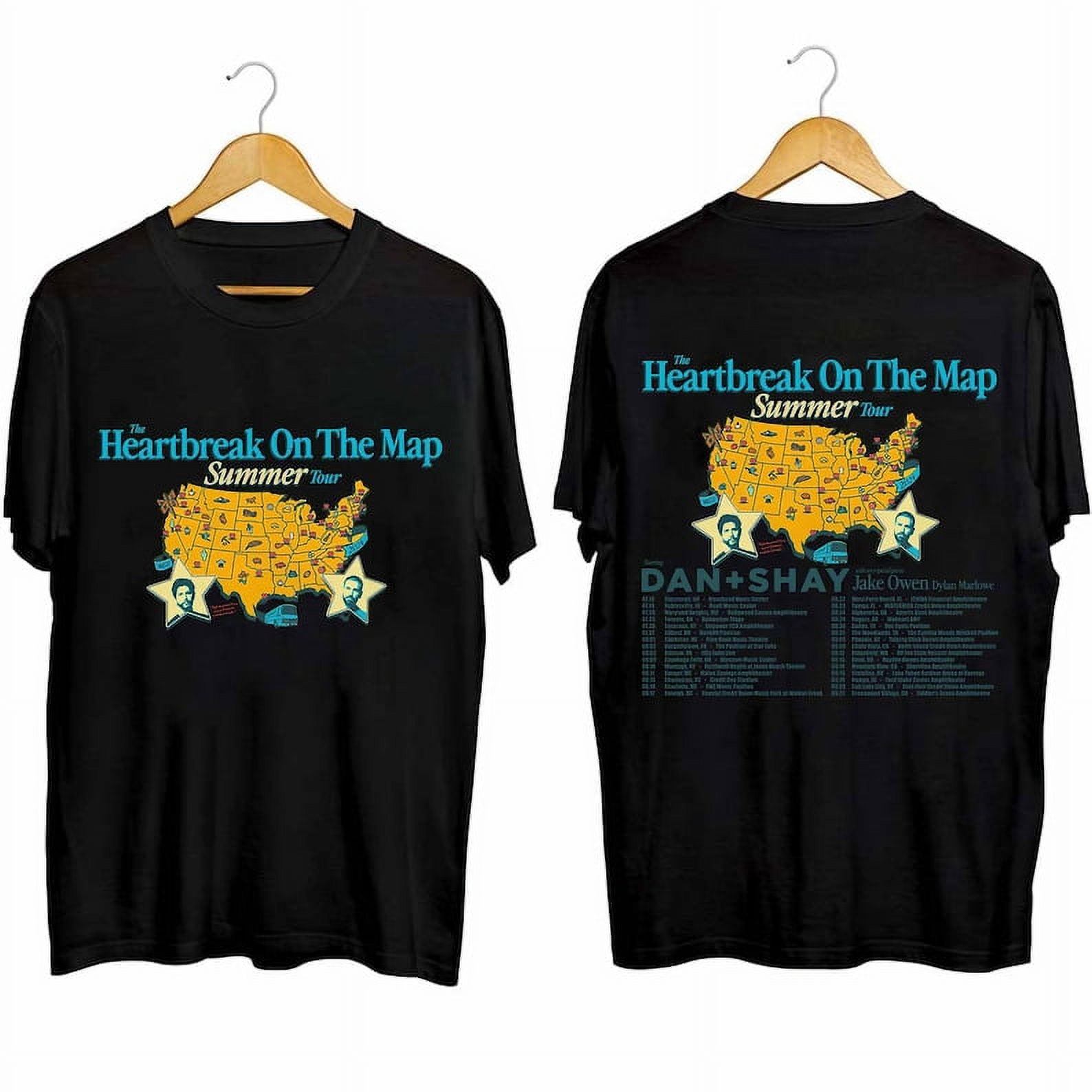 CIEN LUXURY 2 SIDE Dan And Shay Tour Heartbreak On The Map 2024 Shirt ...