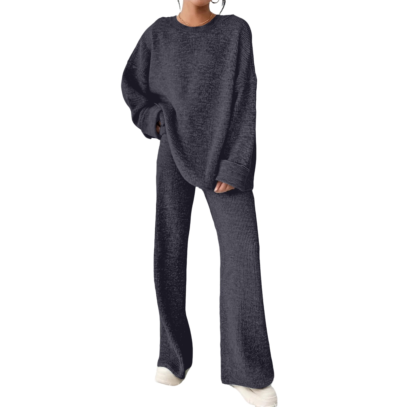 CIENVNSTG 2 Piece Lounge Sets Matching Fall Outfits Knitwear Casual ...