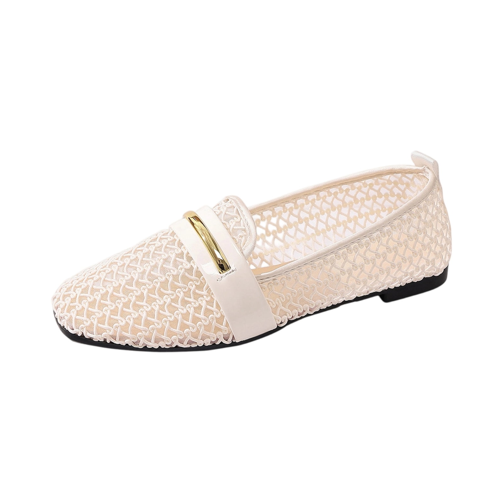 CIENVNSTG Breathable Mesh Hollow Out Round Toe Slip on Ballet Flats for ...