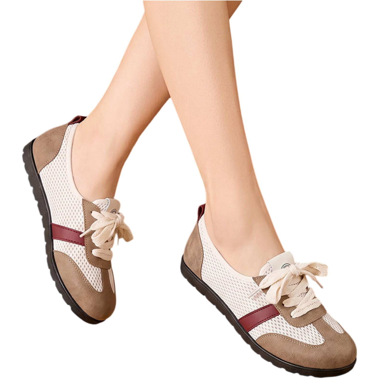 CIENVNSTG Breathable Mesh Patchwork Lightweight Lace Up Sandals for ...