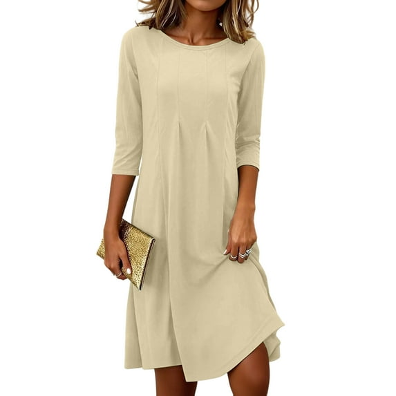 CIENVNSTG Fashion Casual Solid-color Dress Party Dress Spring Summer ...