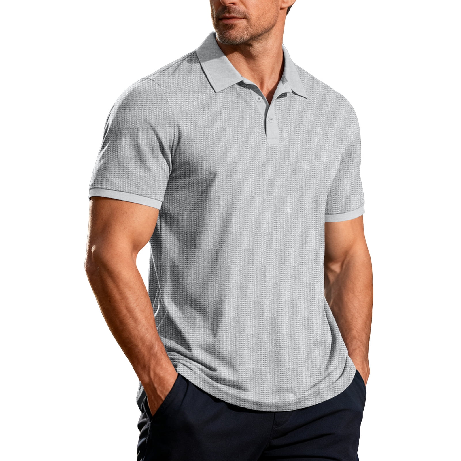 CIENVNSTG Funny Mens Shirts Short Sleeve Tee Shirt Solid Color Collared ...