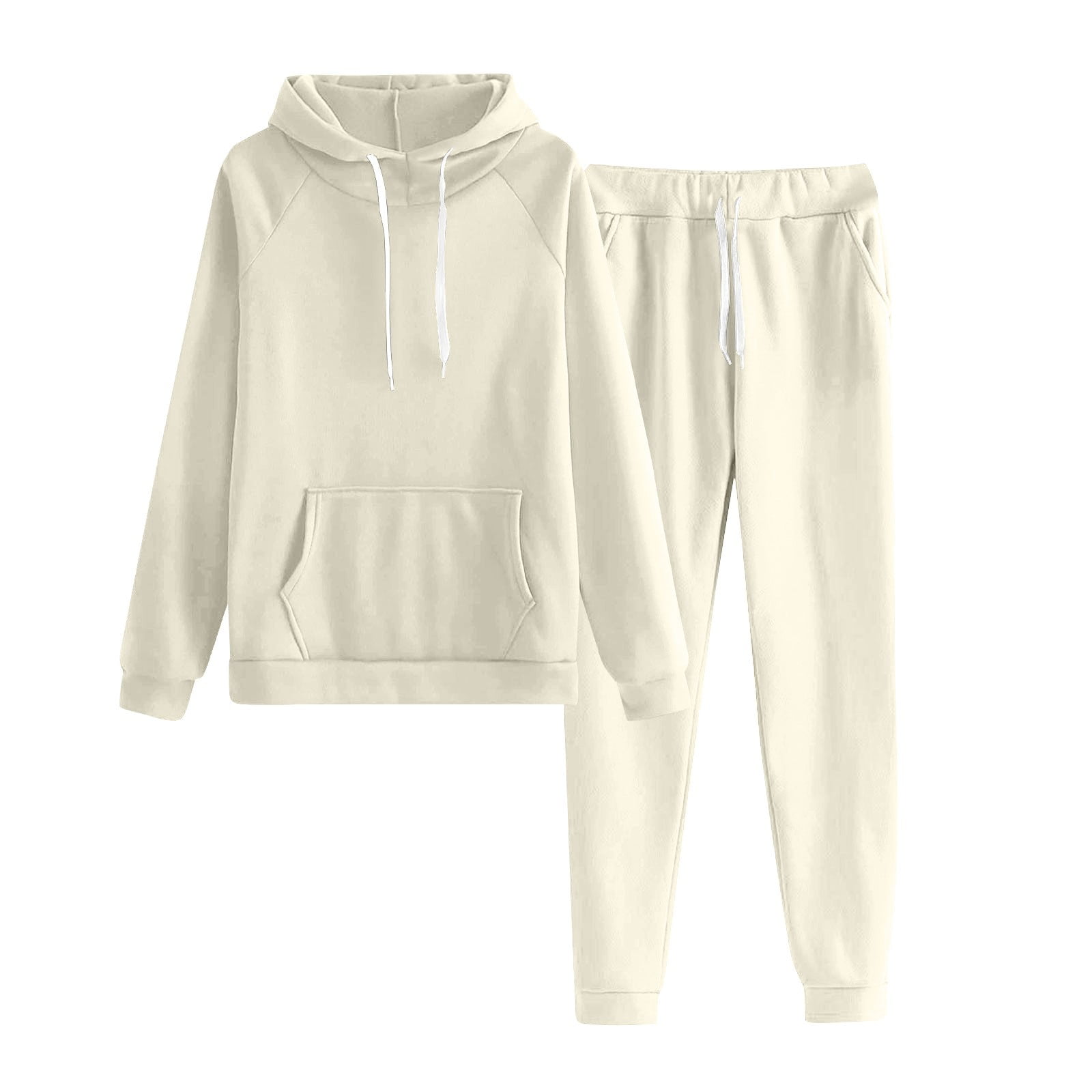 CIENVNSTG Jogger Sets for Women 2 Piece Solid Color Lounge Sets Fall ...