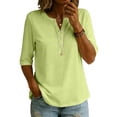 CIENVNSTG Lightweight 3/4 Sleeve Tops for Women V Neck Button Down ...