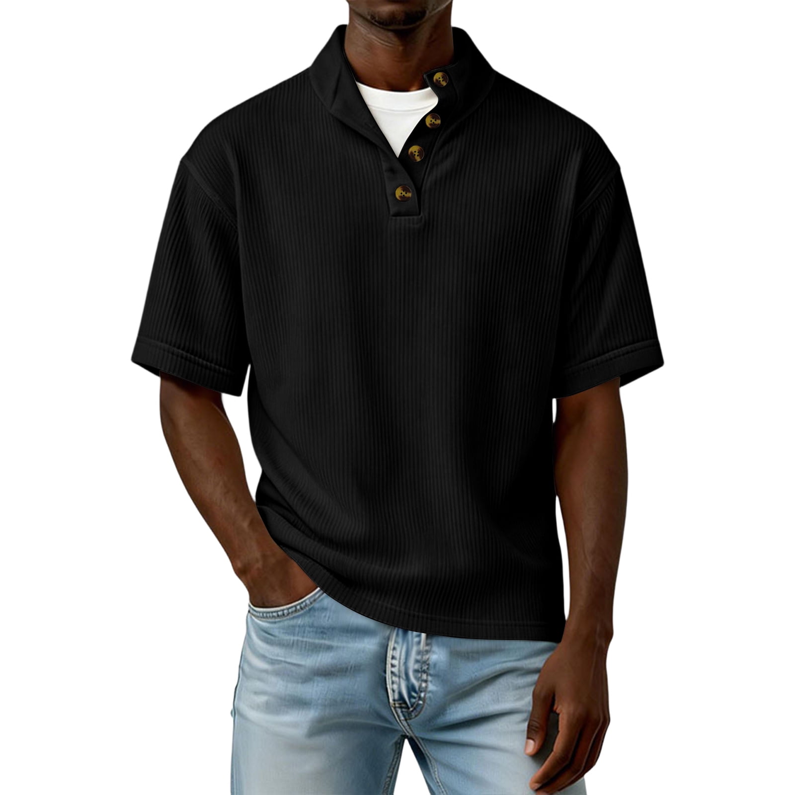 CIENVNSTG Men's Casual Shirt Breathable Short Sleeve for Golf Business ...