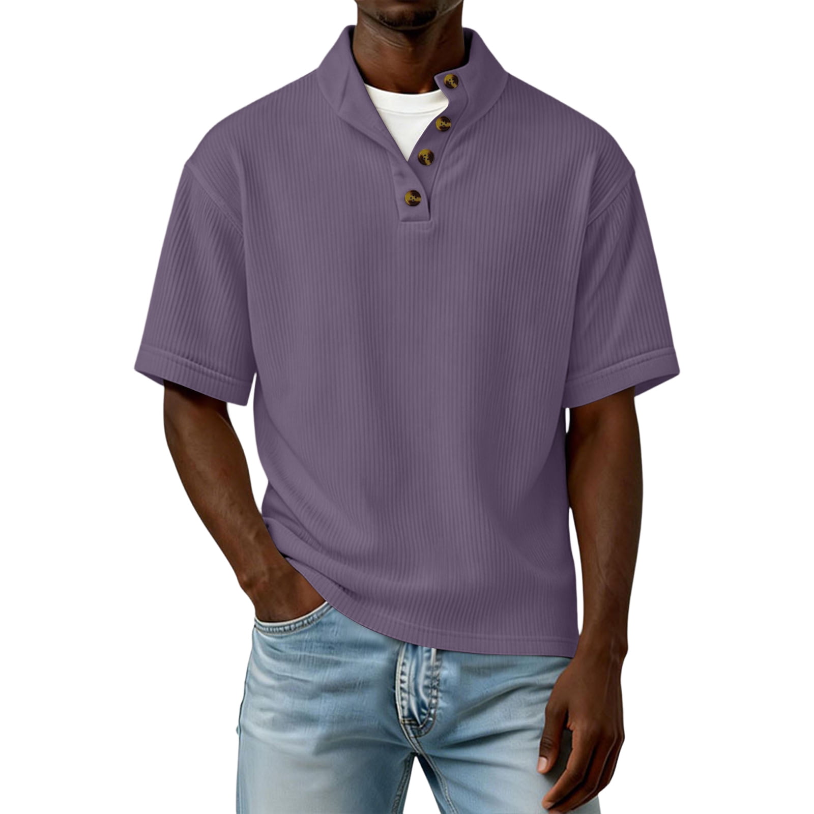 CIENVNSTG Men's Casual Shirt Breathable Short Sleeve for Golf Business ...