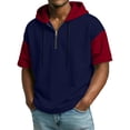 CIENVNSTG Men's Casual and Fashionable Solid Color Short Sleeved Hooded ...