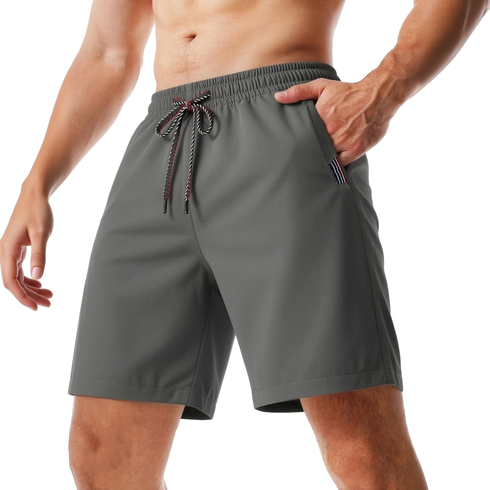 CIENVNSTG Men's Cool Touch Athletic Shorts, Drawstring Waist with ...