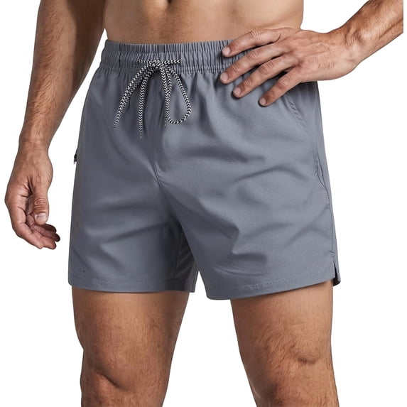 CIENVNSTG Men's Quick-Dry Beach Shorts Length Drawstring Waist with ...