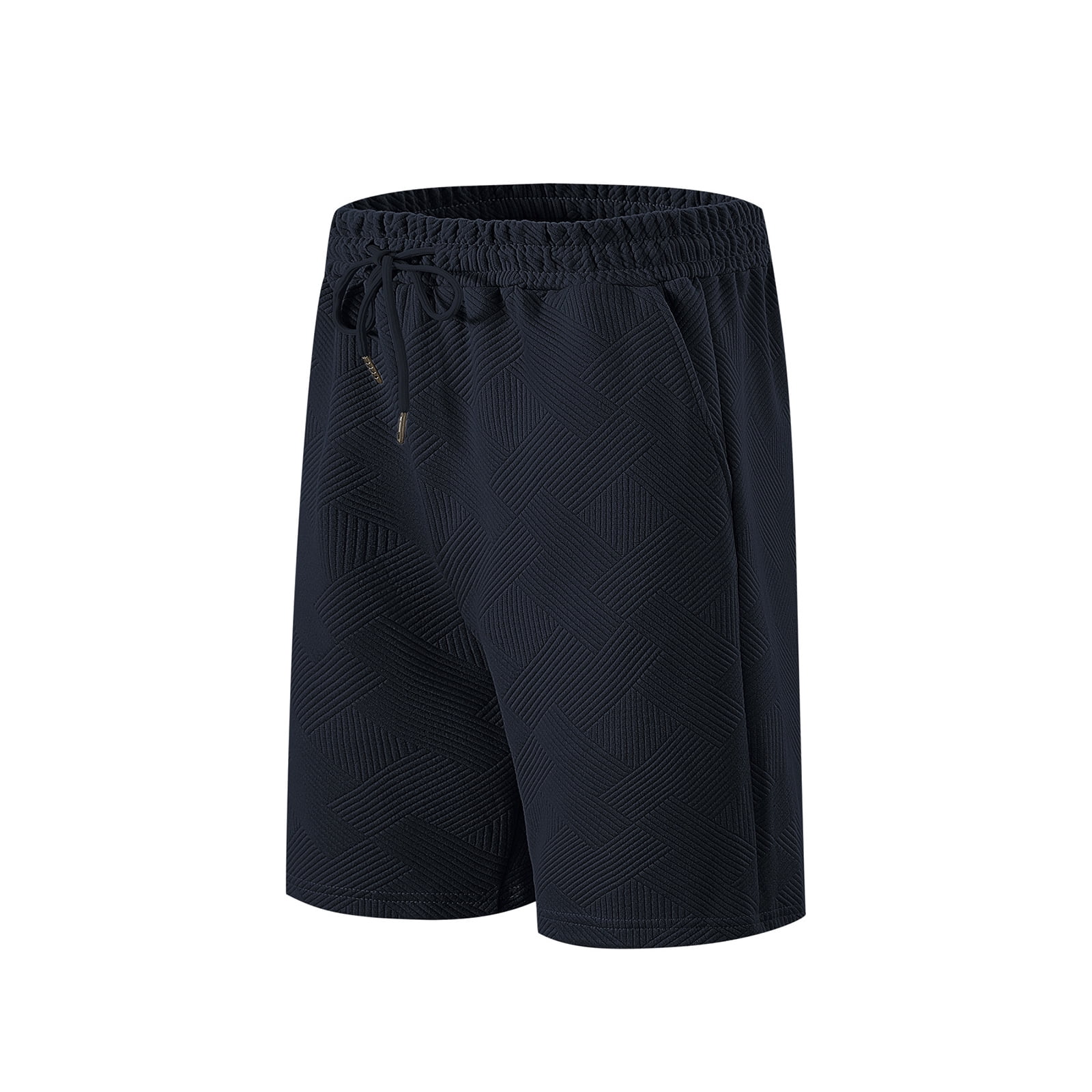 CIENVNSTG Men's Textured Sports Shorts Summer Elastic Drawstring Waist ...