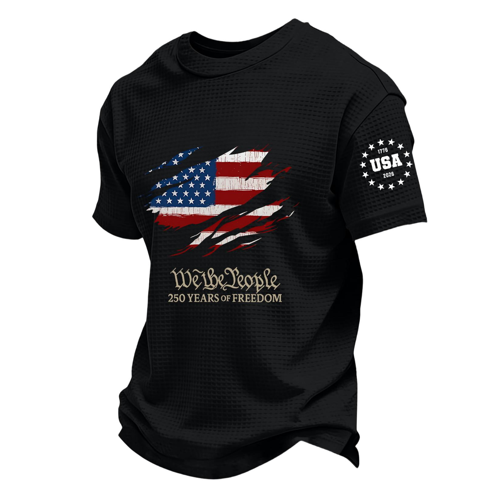 CIENVNSTG Mens Short Sleeve Crew Neck Breathable Waffle Knit T‑Shirts ...