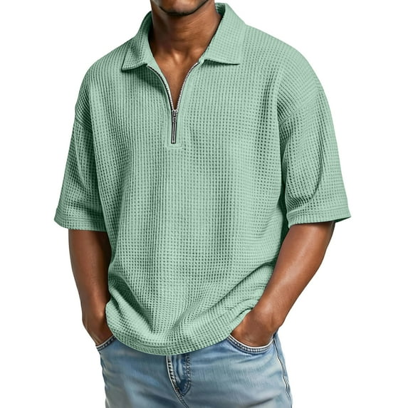 CIENVNSTG Moisture Wicking Shirts for Men Knitted Polo Shirt Short ...