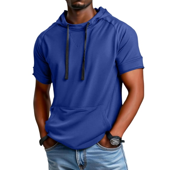 CIENVNSTG New Mens Hoodies Sweatshirts Short Sleeve Men Hoodies ...