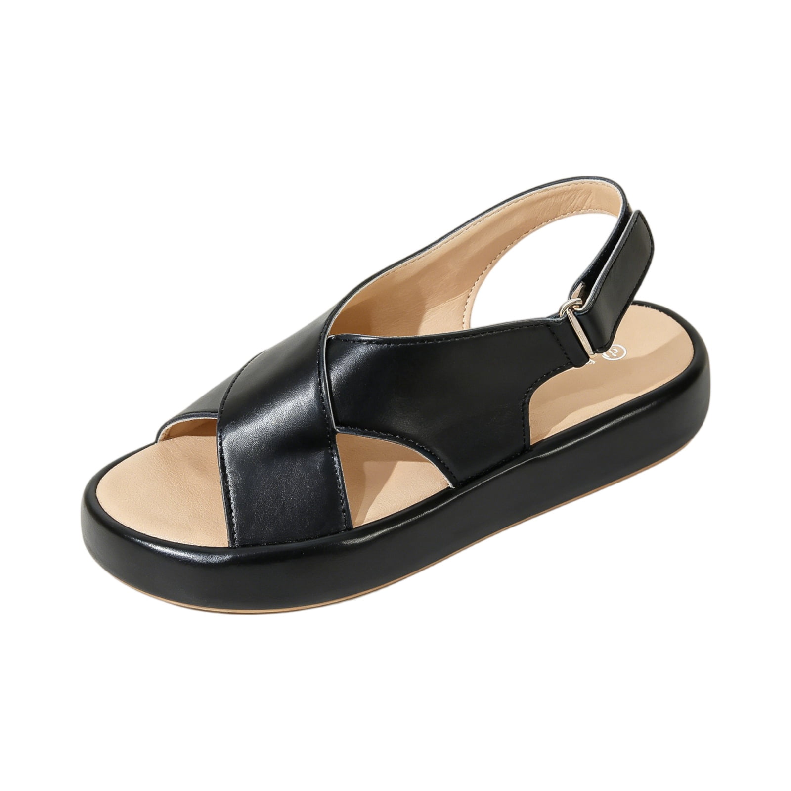 CIENVNSTG Platform Flat Sandals for Women Summer Dressy Wide Width Open ...