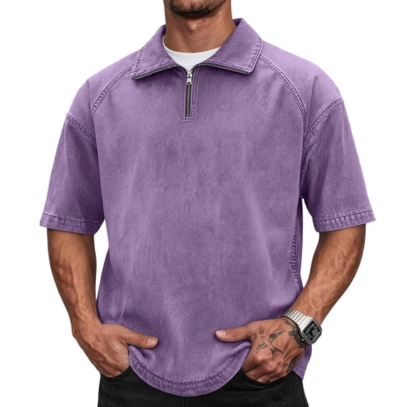 CIENVNSTG Retro Oversized Loose Fit Henley Shirts for Men Distressed ...