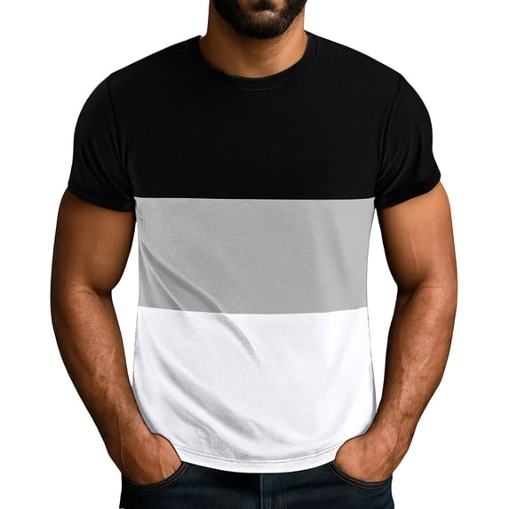 CIENVNSTG Simple Men's T-Shirt Stripe 3d Print Street T Shirt For Men ...